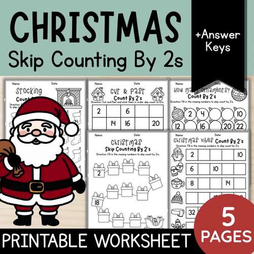 Chirstmas Day Math: Skip Counting By 2s | First and Second Grade