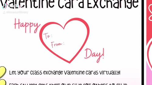 Virtual Valentine Card Exchange by loveourlibrary | TPT