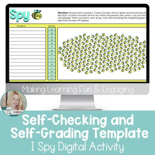 Editable - Self-Checking Self-Grading I Spy Template - Digital Activity ...