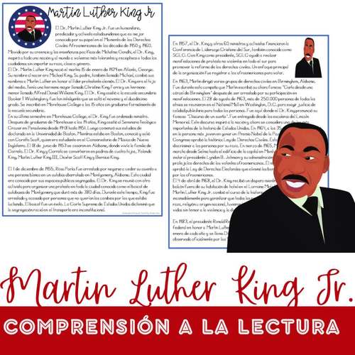 Martin Luther King Jr Reading Comprehension Biography in Spanish