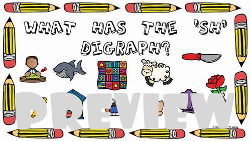 Consonant Digraph SH Worksheets, game and PPT Slides by Miss YCWang