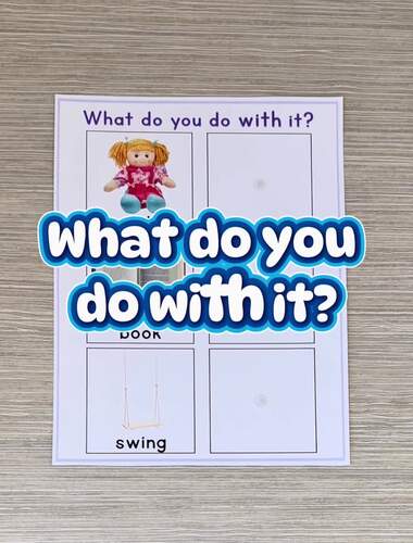 Object Function Speech Therapy Matching Cards Activity Special Ed ...