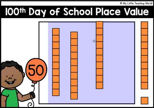 100th Day of School Place Value Tens and Ones Boom Cards | TPT