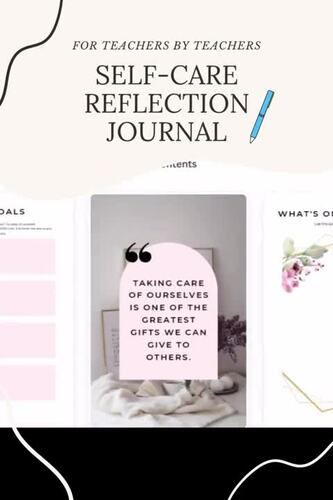 Self-Care Journal for Teachers | Planner | Mood Tracker | Editable Template