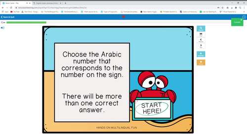 Arabic Number Matching Boom Cards Distance Learning | TPT