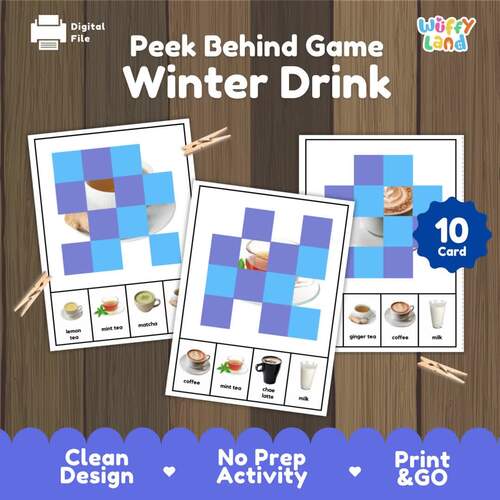 Winter Drinks Peek Behind Game | Guessing Activity Early Learning Peek ...