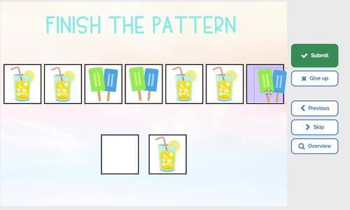 Summer Theme Repeating Patterns Boom Cards | Preschool Digital Activity