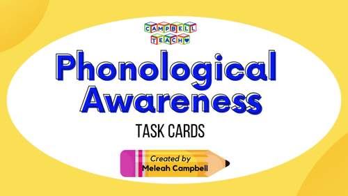 60 Phonological Awareness Activity Task Cards for Kindergarten and ...