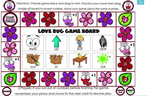 Boom Cards™ Love Bug Game Board: CV Patterns by ShanRaeannSLP | TpT
