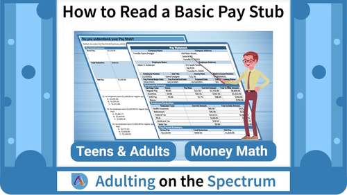 How to Read a Pay Stub No-Prep Life Skills for High School Special ...