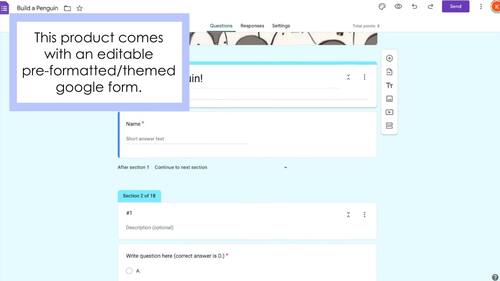 Penguin Craft - Winter Activity - Editable Google Form for Content