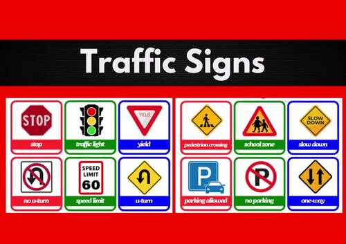 Traffic Signs Flashcards/ Bulletin Board Ideas by Dishan Collections