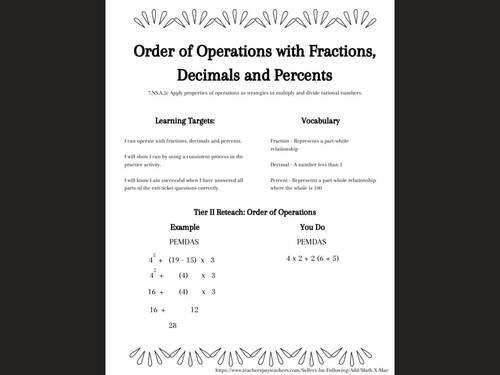 Video: 7th Grade Order of Operations with Fractions, Decimals and Percents