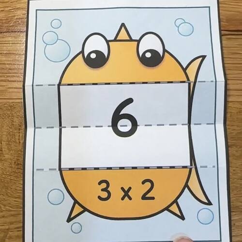 Multiplication Facts Flash Cards for 2s Under the Sea Classroom Theme ...