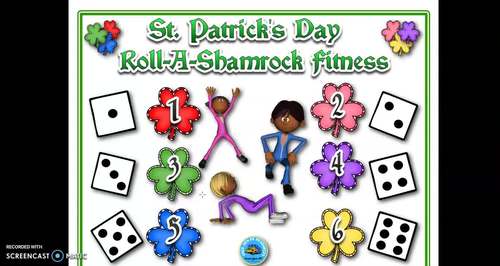 St. Patrick's Day PE Warm Up (Roll-A-Shamrock Fitness) | TPT