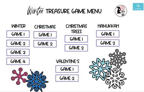 Winter Boom Cards™ Treasure Game | Winter Valentine's Day Christmas Game