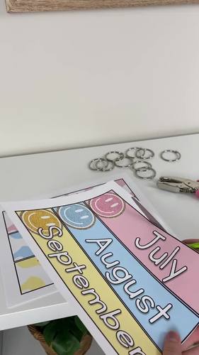 Retro Pastel Classroom Decor: Flip Calendar | Editable by Learning with ...