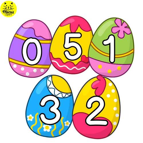 Easter Egg GIFs Animated Numbers - Number sense - Clip Art by Miau clipart