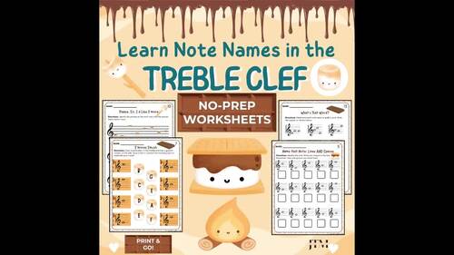 Elementary Music Theory Worksheet Bundle for General Music (S’mores Theme)