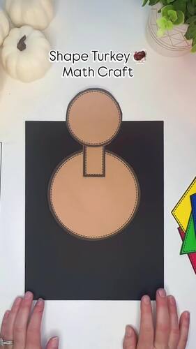 Thanksgiving Math Craft 2d Shape Turkey Shapes Thanksgiving Bulletin Board