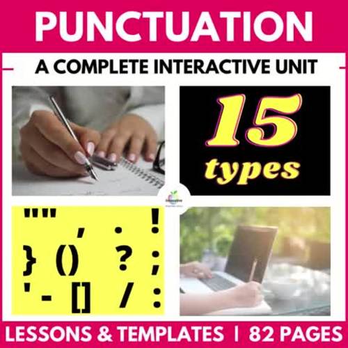 Punctuation Unit | Capitalization & Marks | Interactive Lessons, Assessment