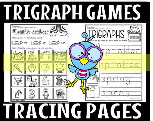 Trigraphs spr,scr,shr,spl,thr posters and activities bundle | TPT