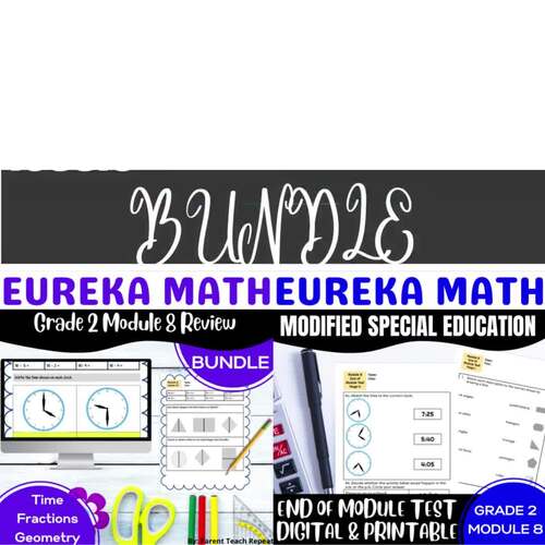 Special Ed EngageNY {Eureka} Math Gr 2 Module 8 Review & Modified Tests ...