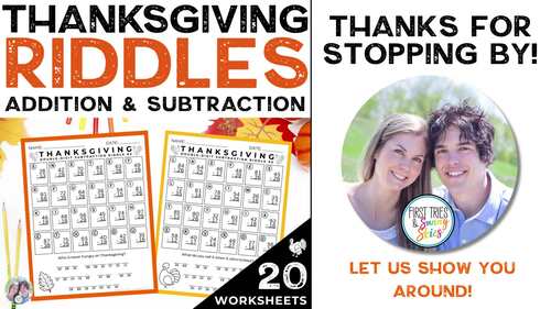Thanksgiving Double-Digit Addition and Subtraction Riddles Worksheets ...