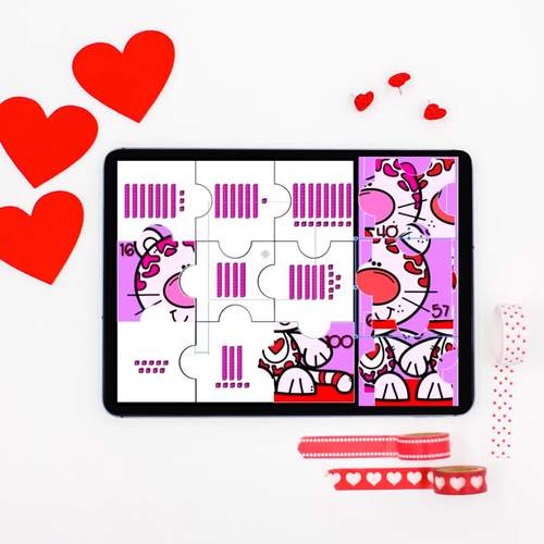 Digital Valentine's Day Place Value Puzzle by Sweetnsauerfirsties