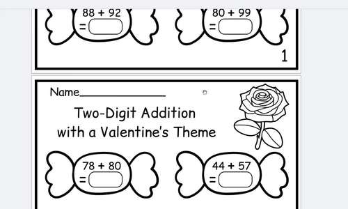 Two-Digit Addition with a Valentine’s Theme by Prodpran Design | TPT