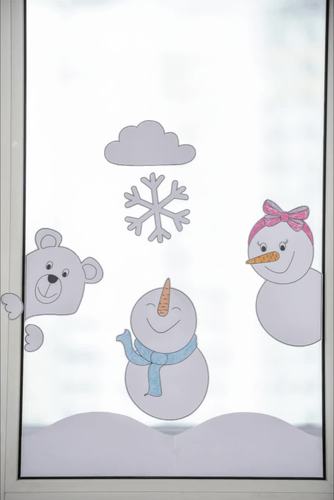 Snowman Window Decorations by Labbeasy | TPT
