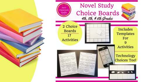 Fiction Chapter Book Choice Board Activities With Templates For Upper ...