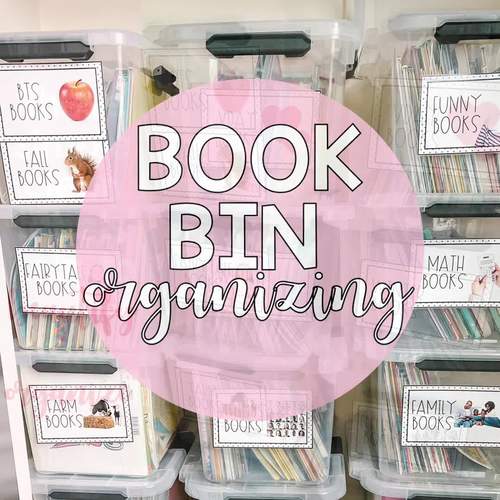 Classroom Library Book Bin Labels by A Teacher and her Cat | TPT