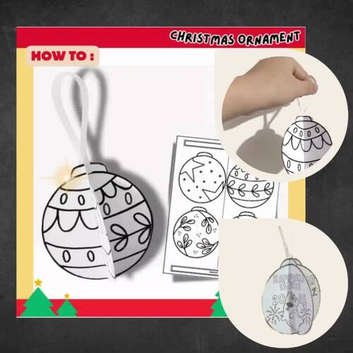 Christmas & New Year Ornaments Coloring Craft Bundle by Halo.PJProjects