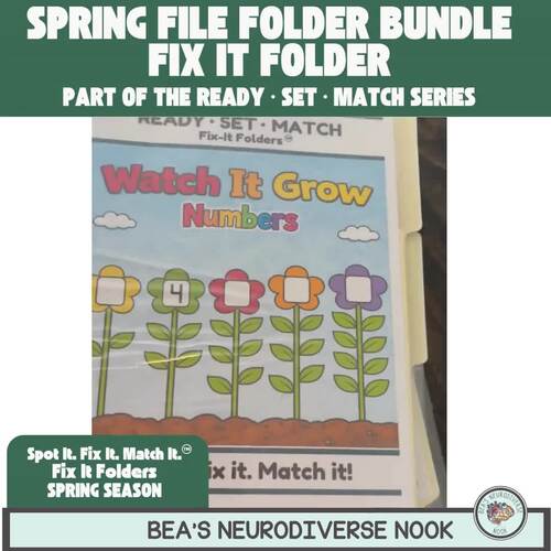 Spring File Folder Games Bundle | Special Education Matching & Sorting ...