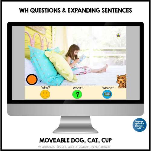 Expanding Sentences Boom Cards Speech Therapy, Real Photos and WH Questions