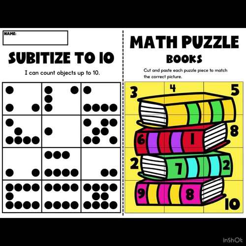 School Themed Subitizing Numbers to 10: Number Recognition to 10