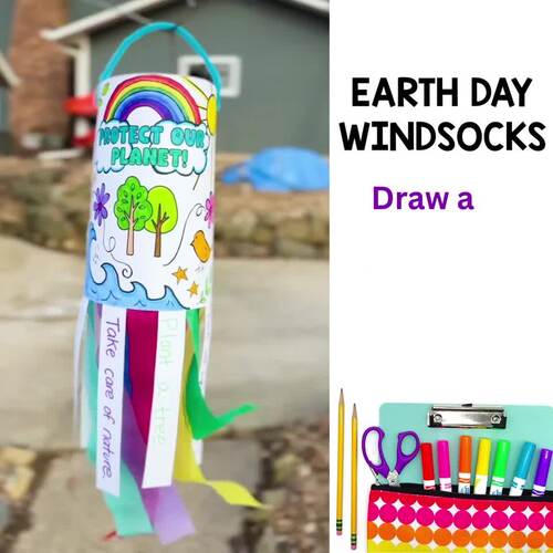 Earth Day Art Projects: Hanging Earth Windsock Craft, Nature Pennants ...