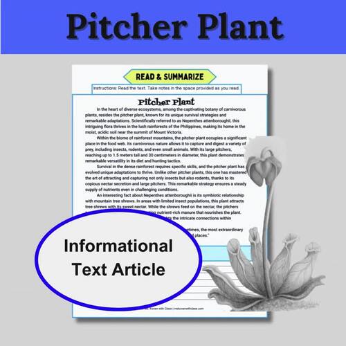 Pitcher Plant Lesson Plan – No Prep Carnivorous Plant Study (Grades 4–7)