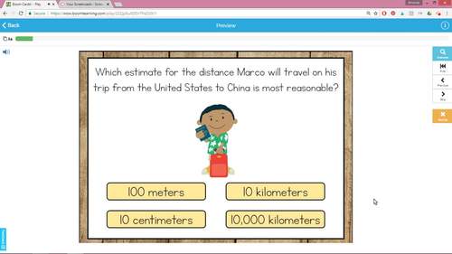 Distance Learning | Estimating Metric Measurements Boom Cards | TpT
