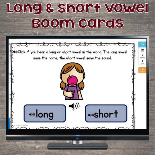 Long and Short Vowel Games|Boom Cards by Simply B Teaching | TPT