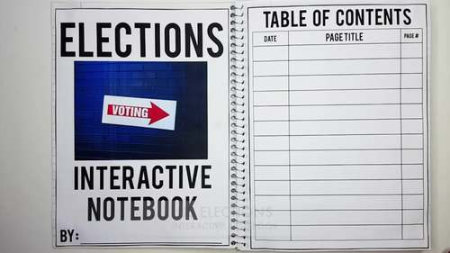 US Elections Interactive Notebook - Vocabulary & Graphic Organizers