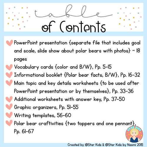 Main Topic and Key Details Lesson | Kindergarten | Polar Bears Themed