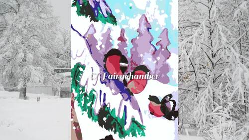 Winter Birds Color by Numbers - Relaxing Seasonal Art Activity for Kids