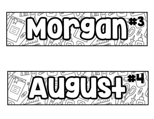 DESIGN YOUR OWN NAME TAG! | Editable Name Tags | Name Coloring | TPT