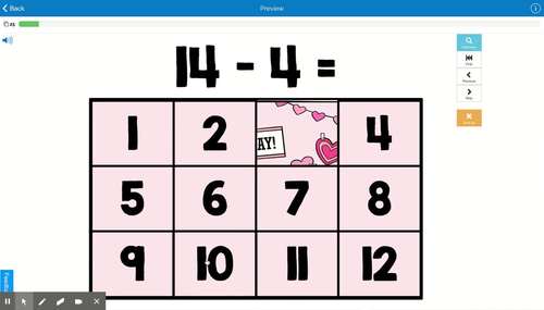 Valentine's Day Subtraction Facts Boom Cards | Uncover the Pictures