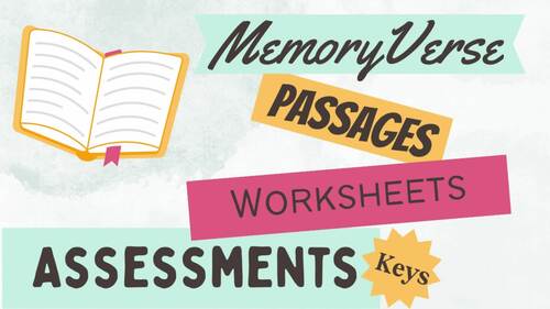 Bible Memory Passage Curriculum | 17 Units of Worksheets Tests Answer Keys