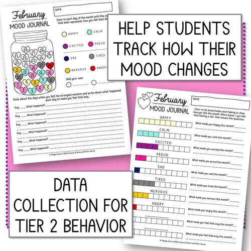 Emotional Mood Tracker Reflection Journal (Daily, Weekly, Monthly) February
