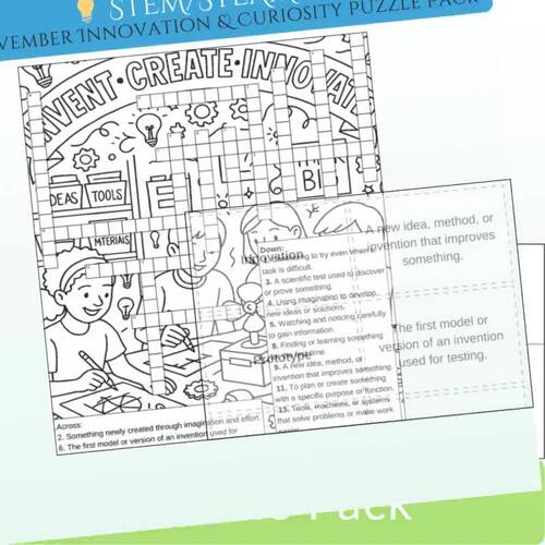 STEM/STEAM Day 4th–7th Grade (November Innovation & Curiosity Puzzle Pack)!