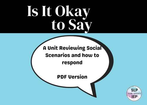 Is it Okay to Say- A Pragmatic Language Activity for Students-PDF